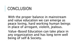 Value based edu | PPTX | Education