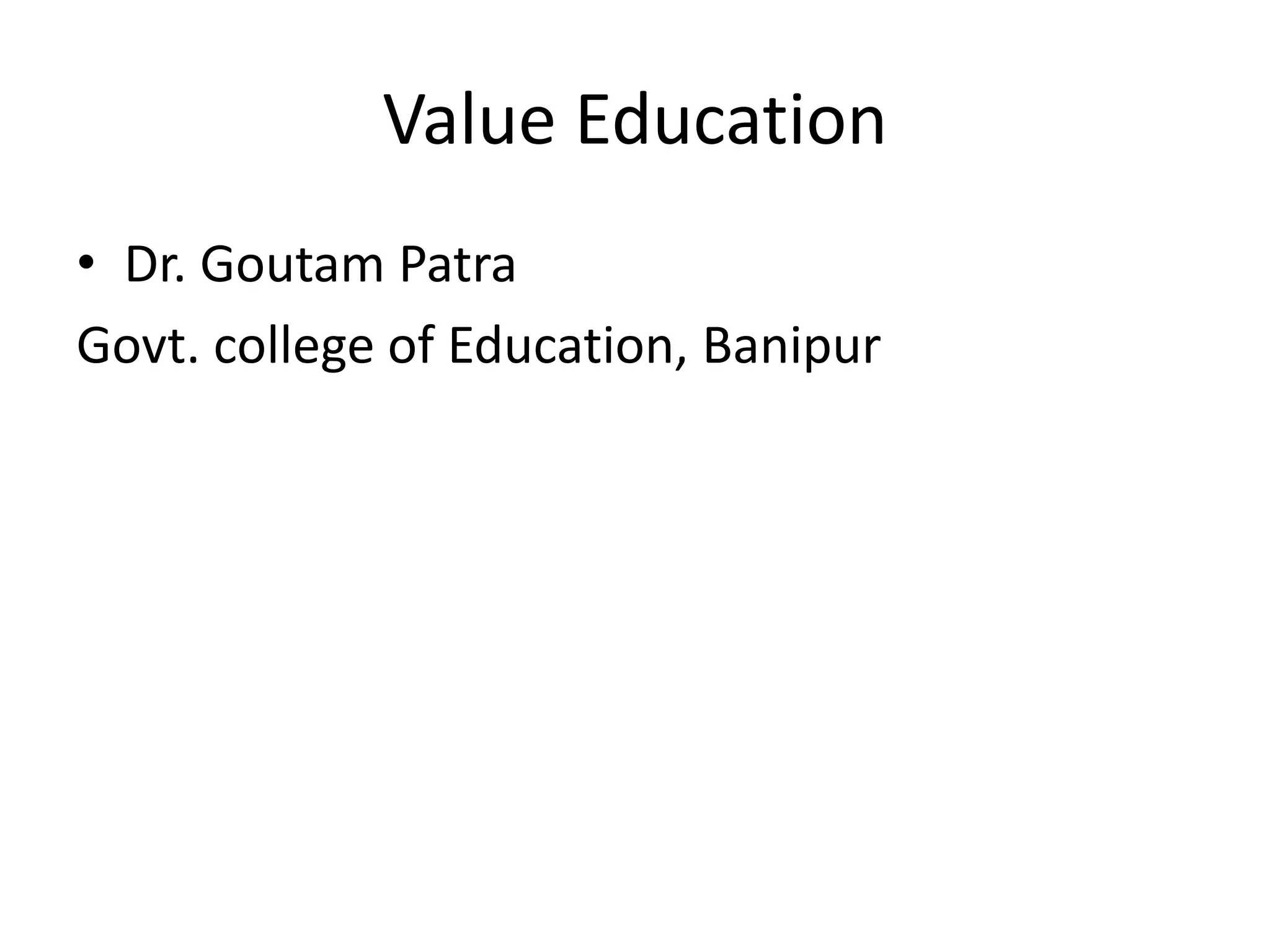 Value based education | PPTX