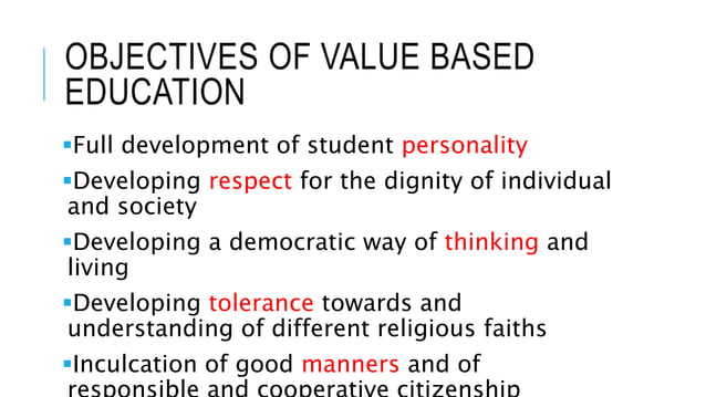 Value based education | PPTX