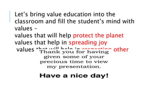 Value based education | PPT