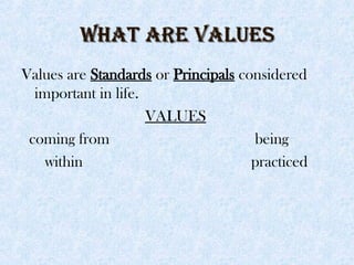 Value Based Educationis an educational process that helps students ...