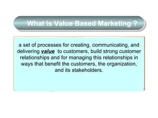 Value based marketing | PPT