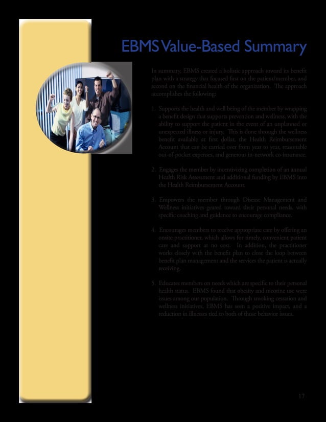 EBMS Case Study: Value Based Health Strategy | PDF | Health Insurance ...