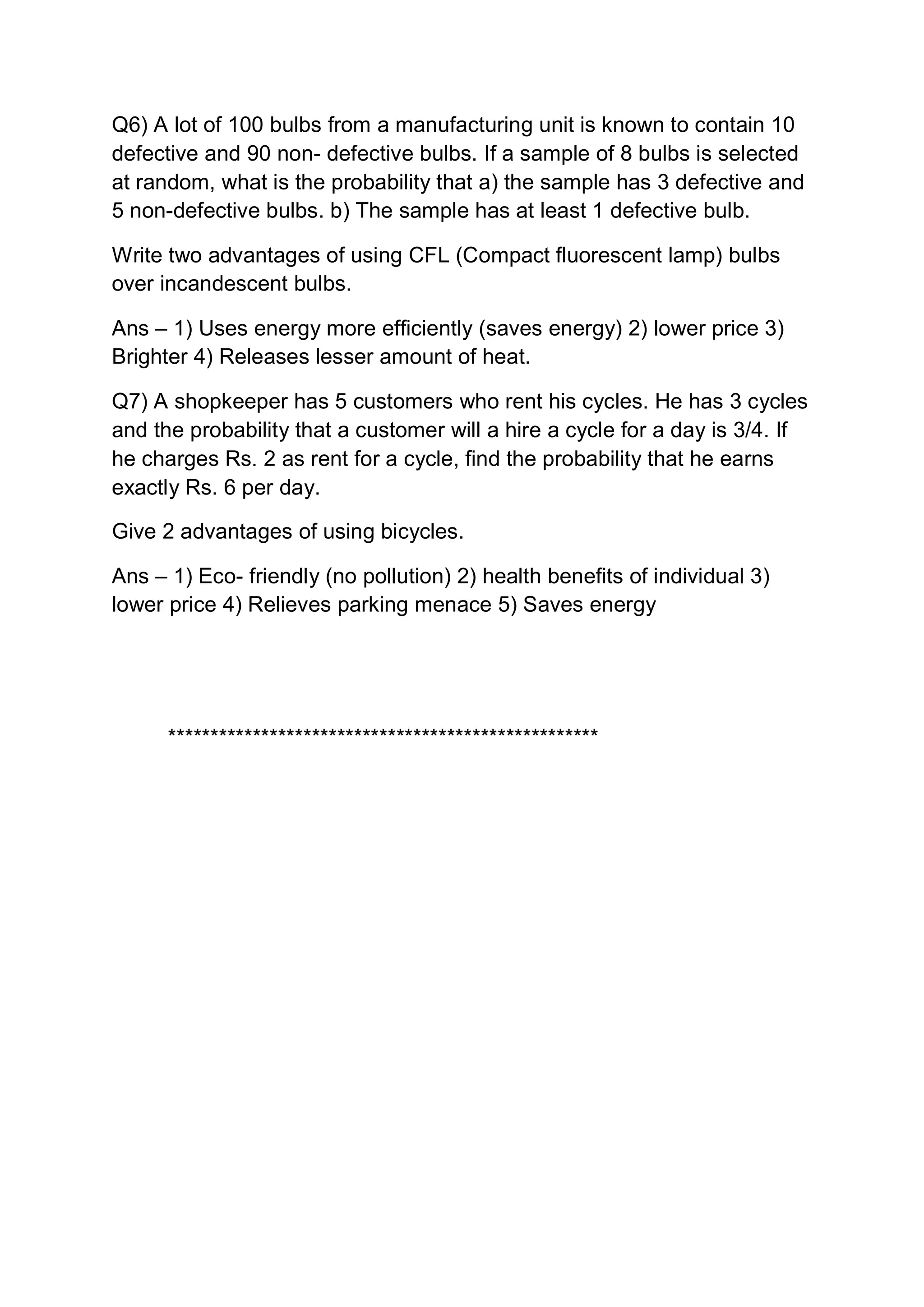 Value based questions xii- maths | PDF