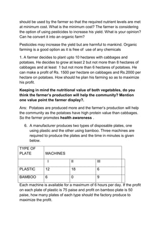 Value based questions xii- maths | PDF