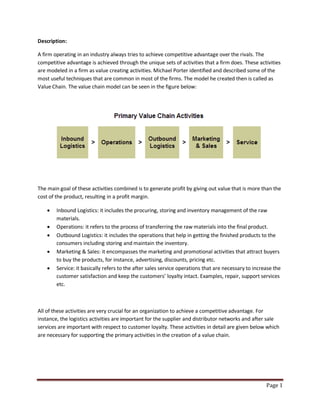 Primary Value Chain Activities | PDF