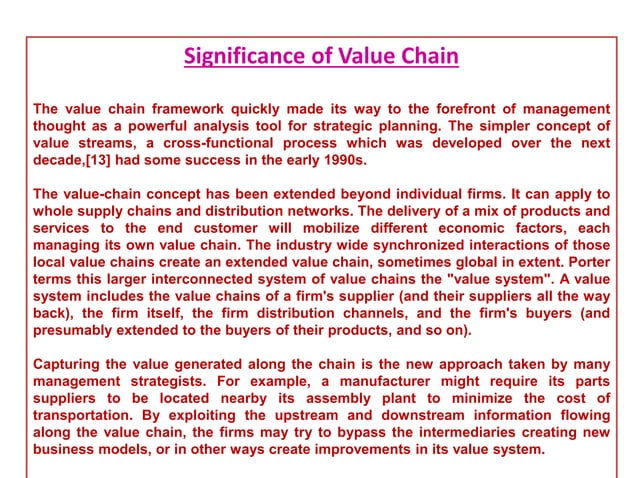 Value Chain Analysis using Porter's Model | PPTX