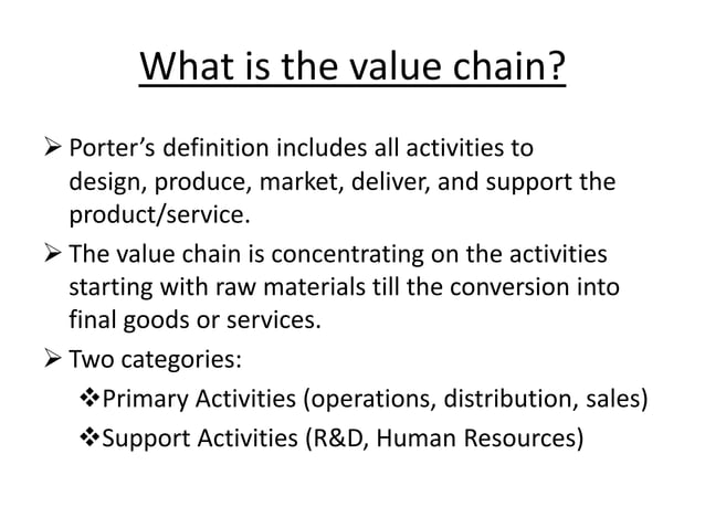 Value chain analysis | PPTX
