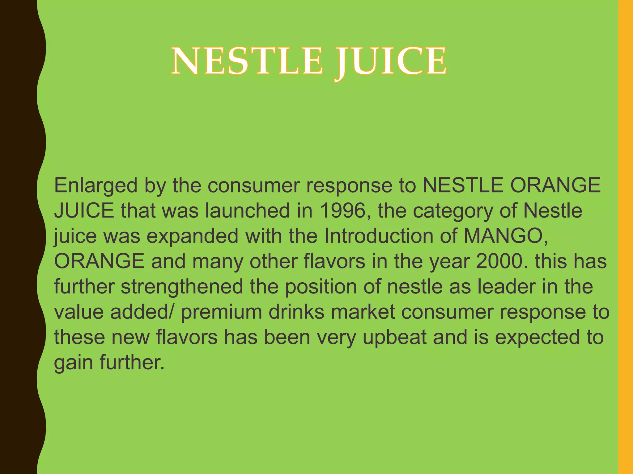 Value chain analysis of nestle juice | PPTX