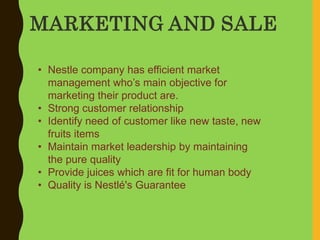 Value chain analysis of nestle juice | PPTX