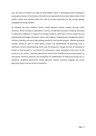 Value Chain Analysis of Tomato -. and production methodspdf | PDF