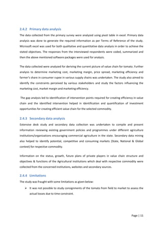 Value Chain Analysis of Tomato -. and production methodspdf | PDF