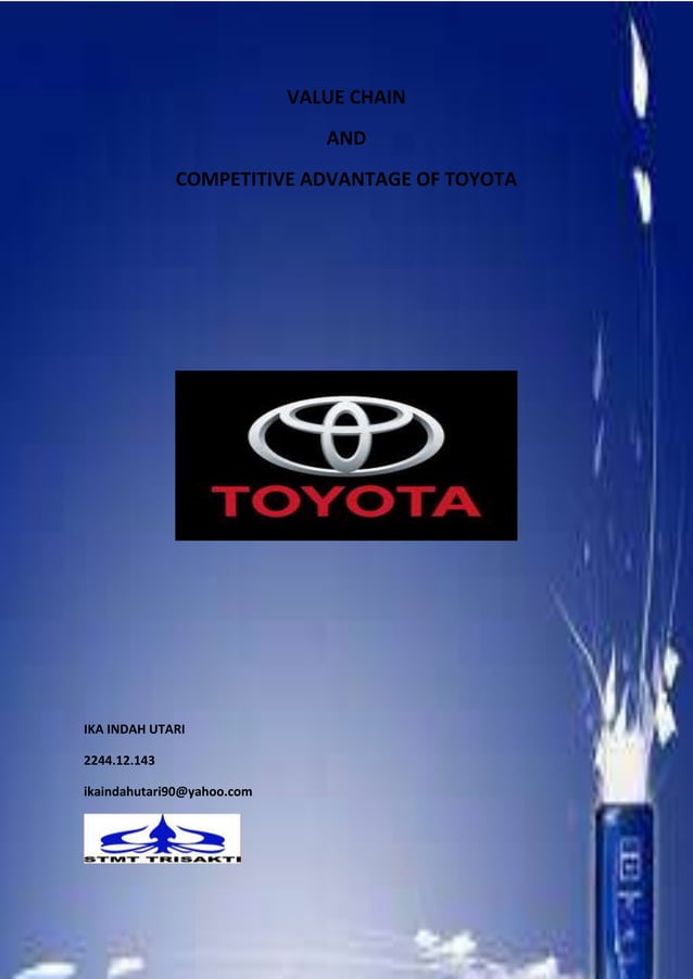 Value chain and competitive advantage of toyota | PDF