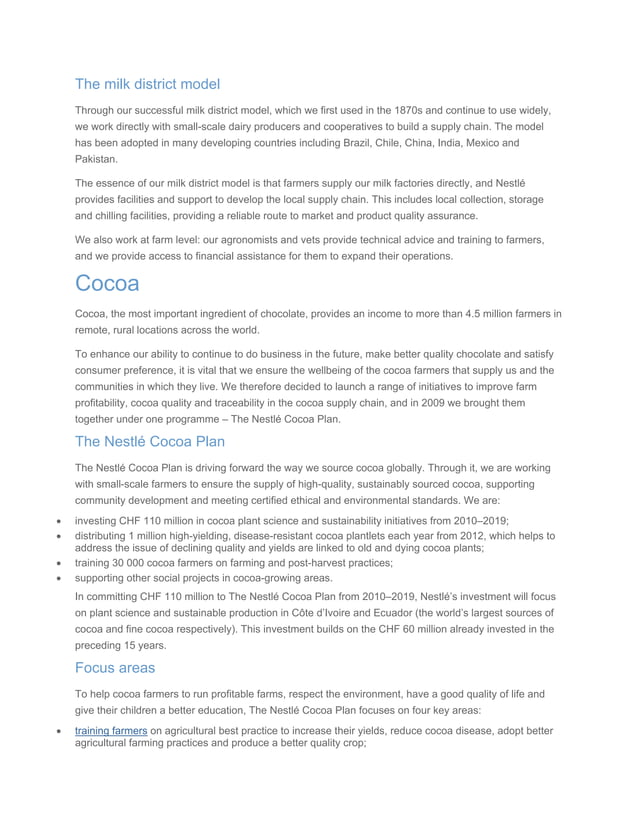 Value chain nestle analysis | PDF | Agriculture | Industries