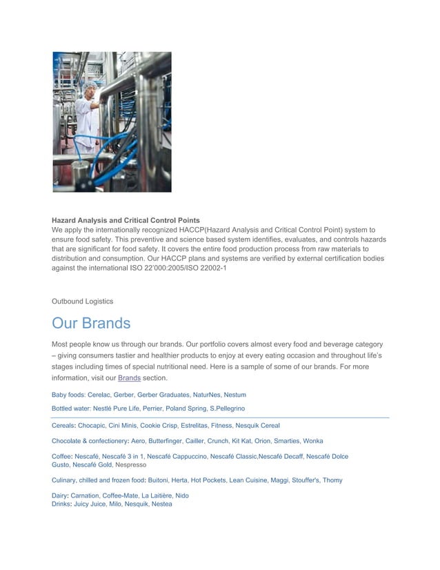 Value chain nestle analysis | PDF | Agriculture | Industries