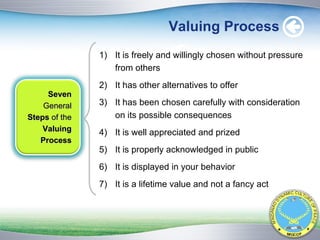 Values Clarification and Re-orientation | PPT