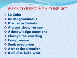 Value conflict and their resolution | PPTX