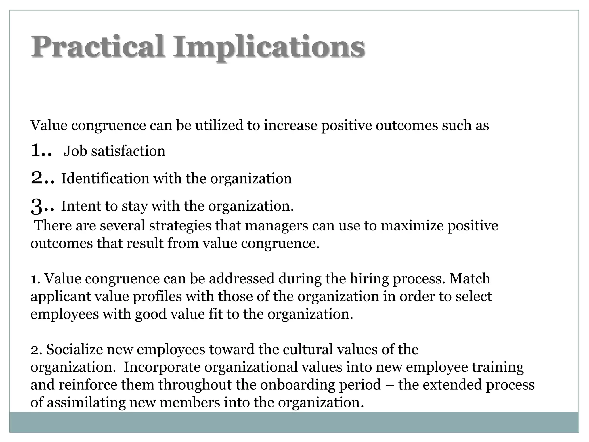 Value congruence in organization | PPTX