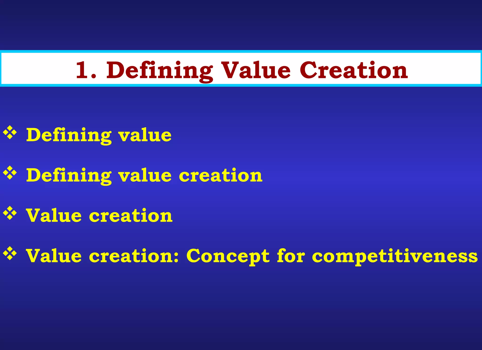 Value creation | PPT