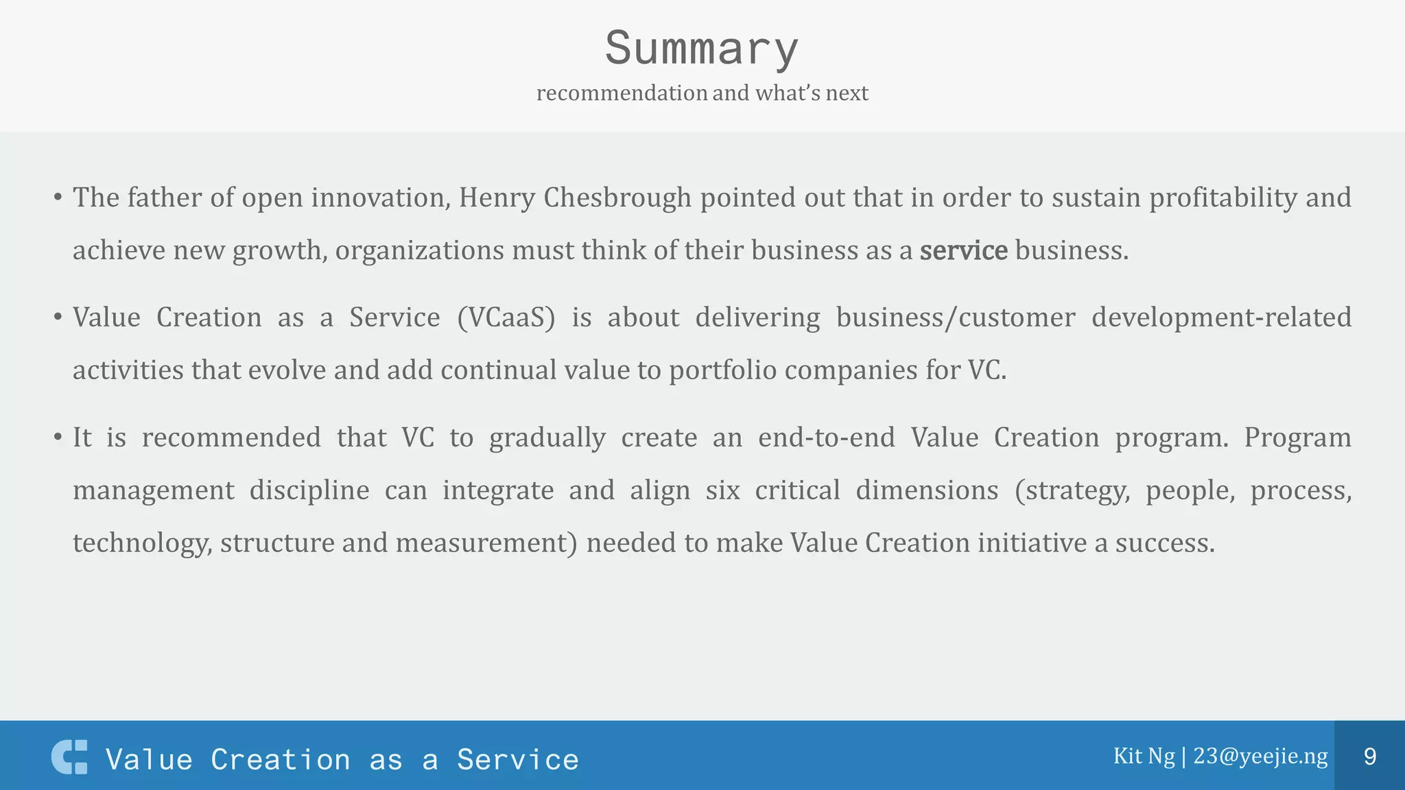Value Creation Concept and Approach for VC | PPT