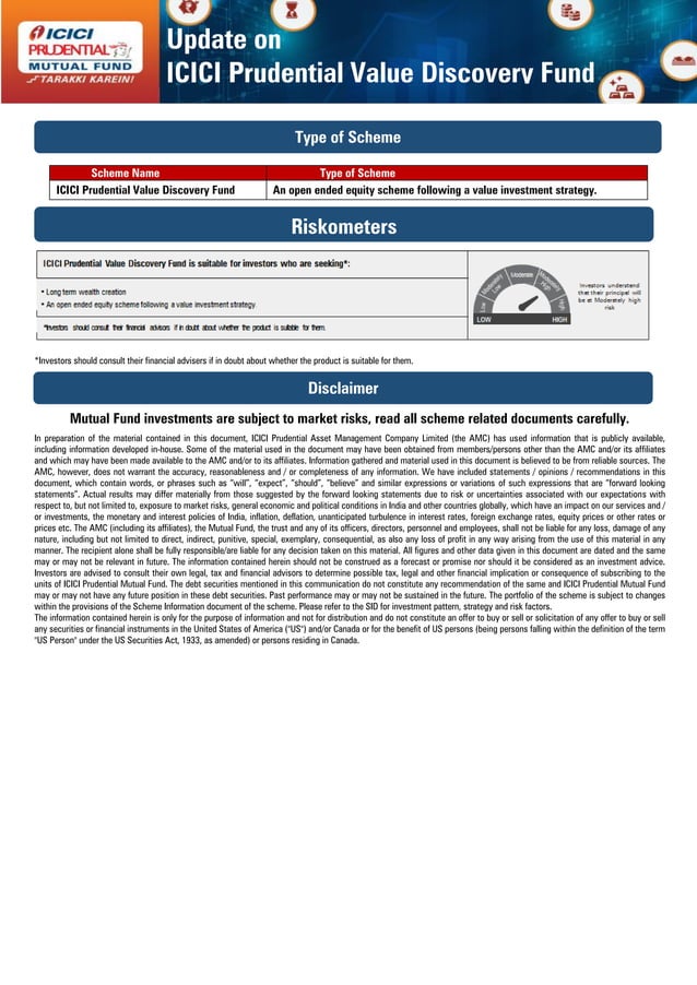 ICICI Prudential - Value Discovery Fund Update | PDF | Stocks and Bonds ...