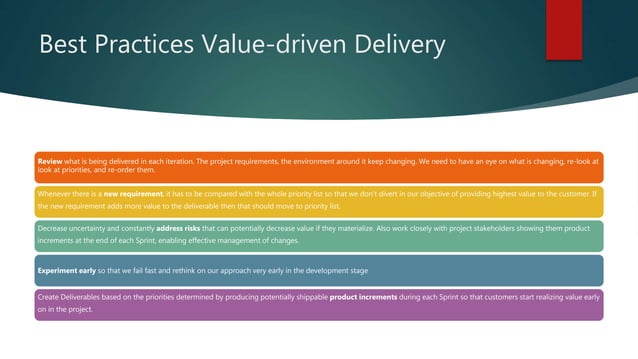 Value driven delivery | PPTX | Logistics | Business