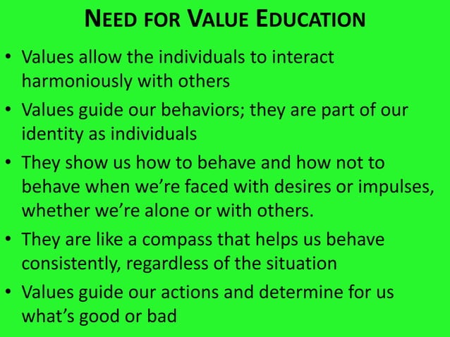 Value education | PPTX | Education