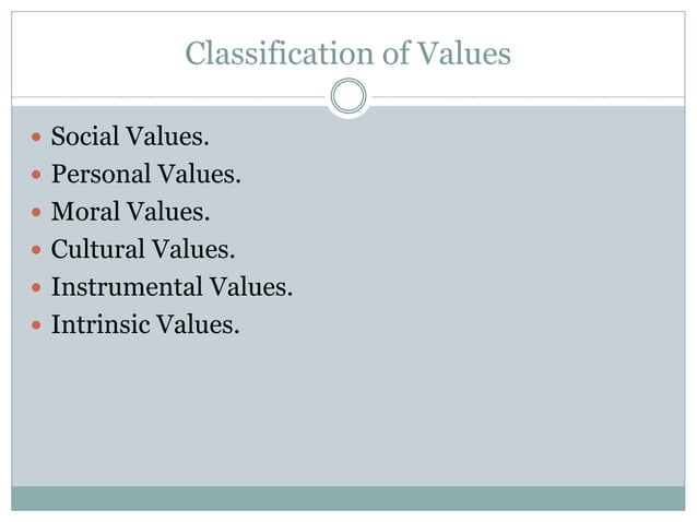 CLASSIFICATION OF VALUES | PPTX