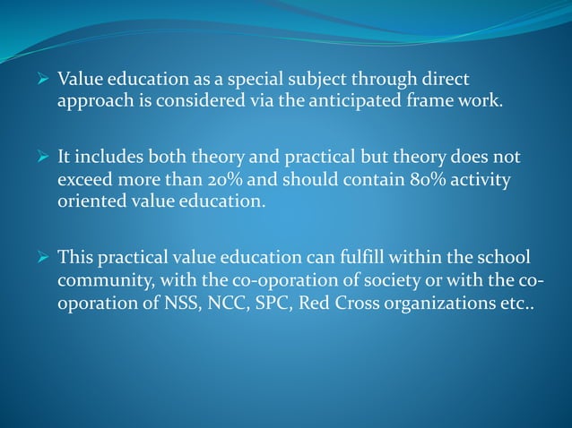 A FRAME WORK FOR VALUE EDUCATION IN SCHOOLS | PPT