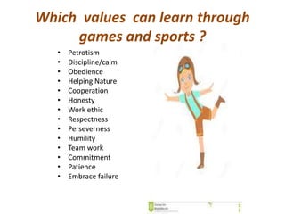Value education through games and sports | PPTX