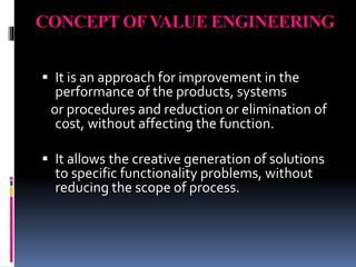 Value engineering | PPT