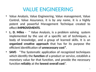VALUE_ENGINEERING ppt for Industrial engineering ad management | PPT