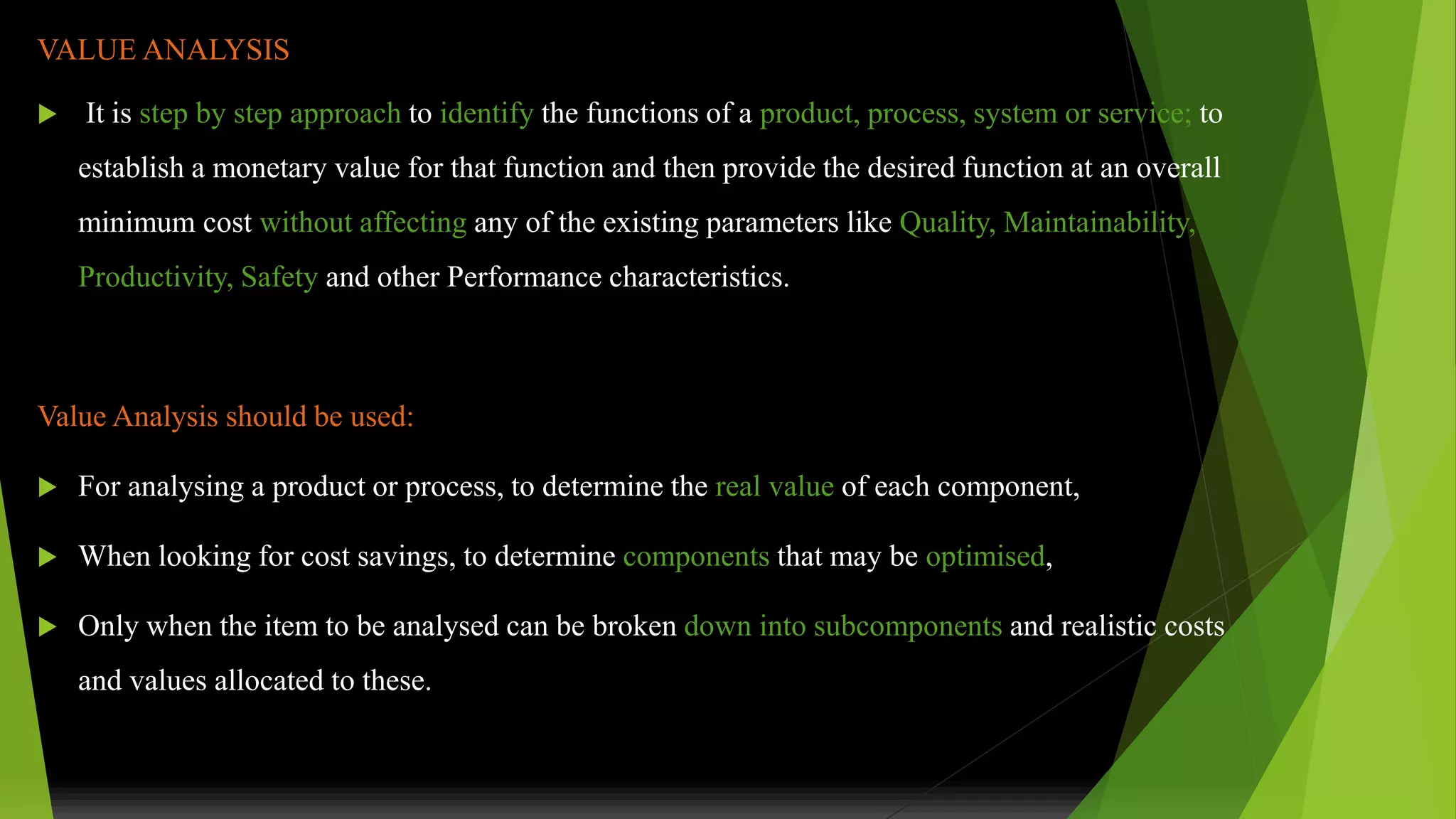 Value engineering and Analysis | PPTX