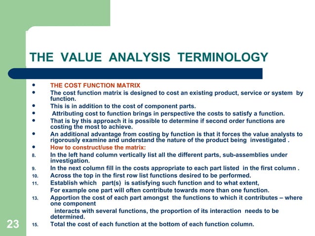 Value Engineering And Value Analysis | PPT | Civil Engineering Industry ...