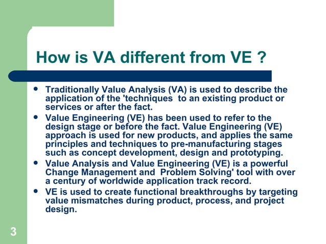 Value Engineering And Value Analysis | PPT | Civil Engineering Industry ...