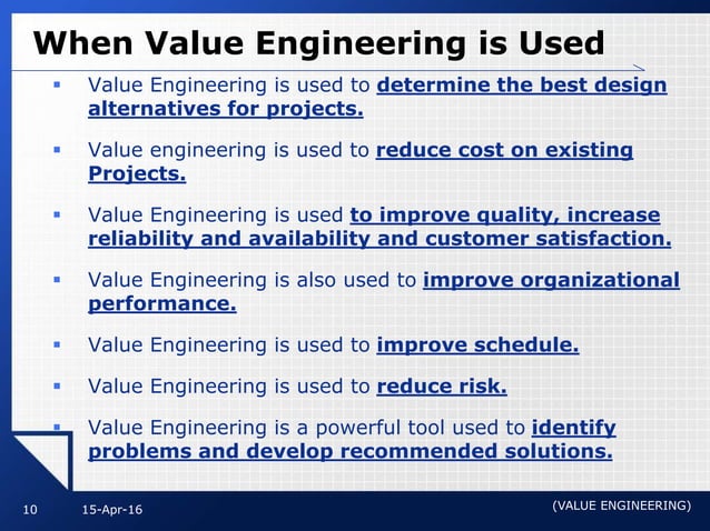 Value engineerinG | PPTX
