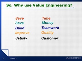 Value engineerinG | PPTX