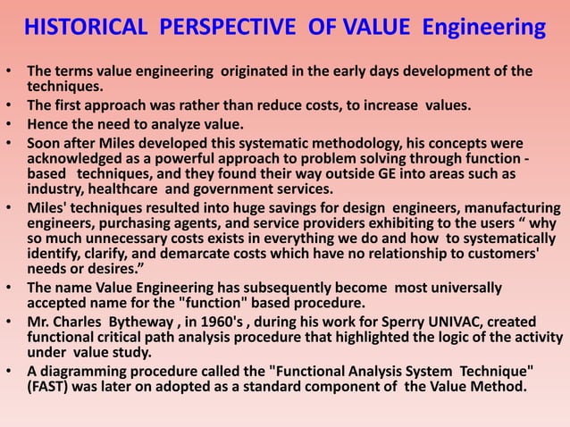 Value engineering Short Over view ppt | PPTX