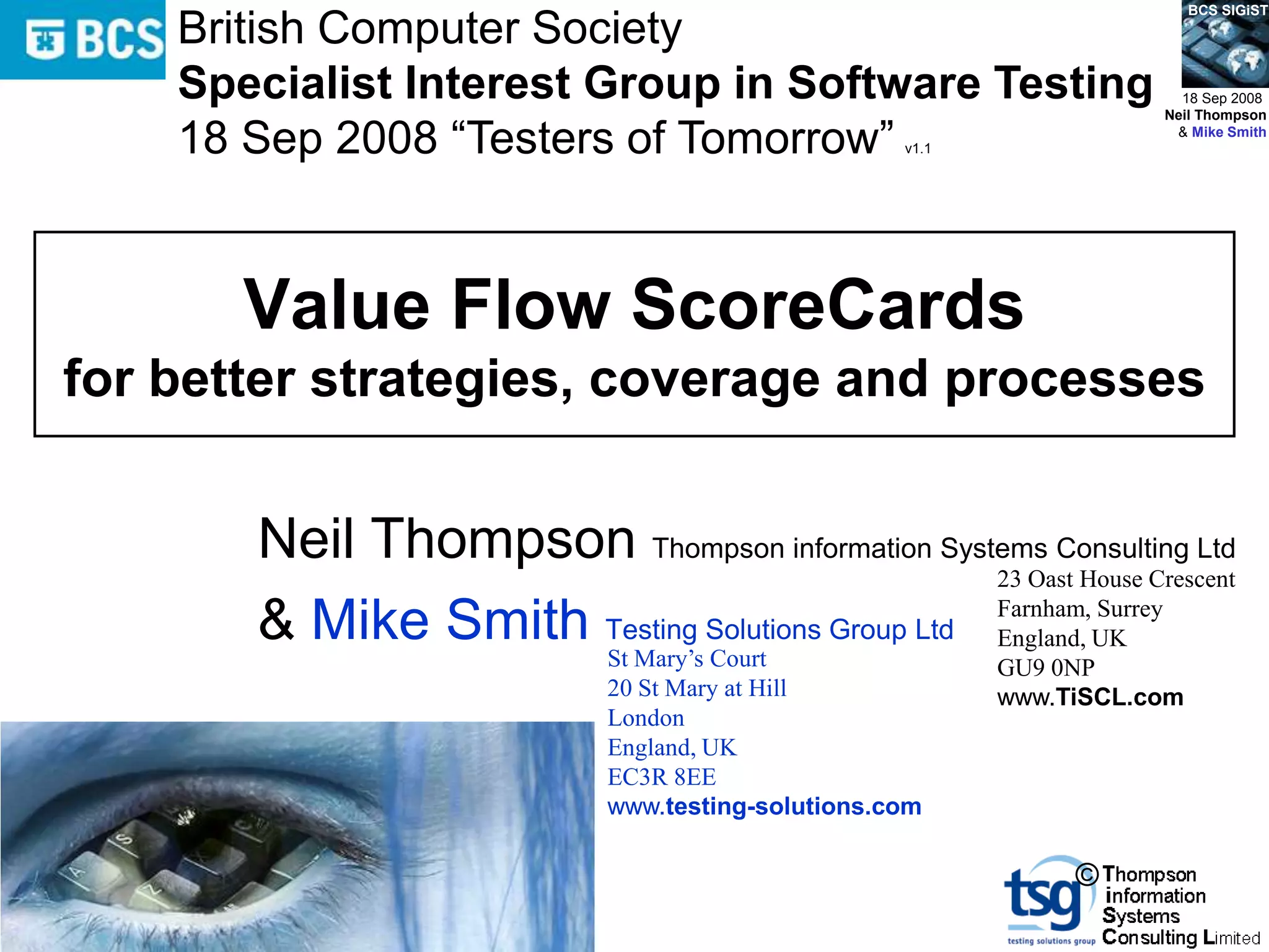 Value Flow ScoreCards - For better strategies, coverage & processes ...