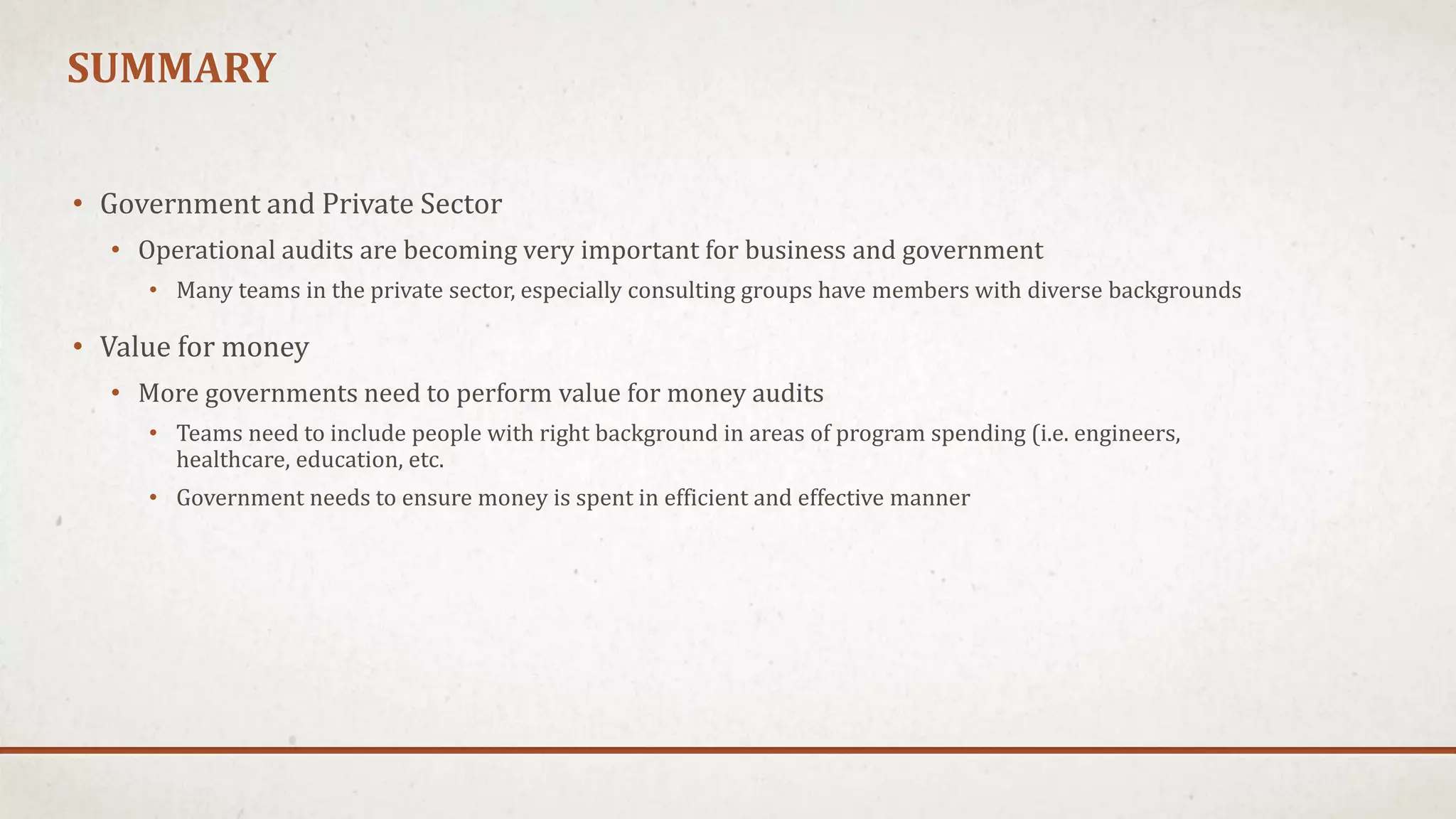 Value for Money and Comprehensive Auditing: All you need to know | PPTX