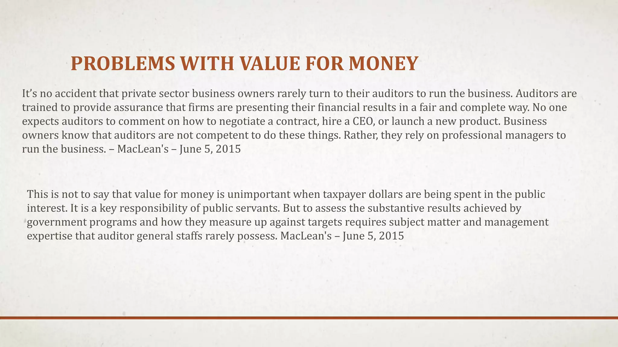 Value for Money and Comprehensive Auditing: All you need to know | PPTX