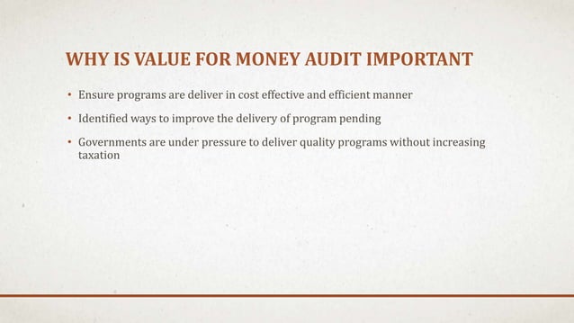 Value for Money and Comprehensive Auditing: All you need to know | PPTX