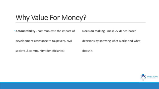Value for money assessment | PPTX