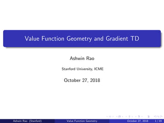 Value Function Geometry and Gradient TD | PDF