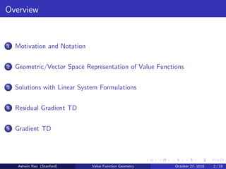 Value Function Geometry and Gradient TD | PDF