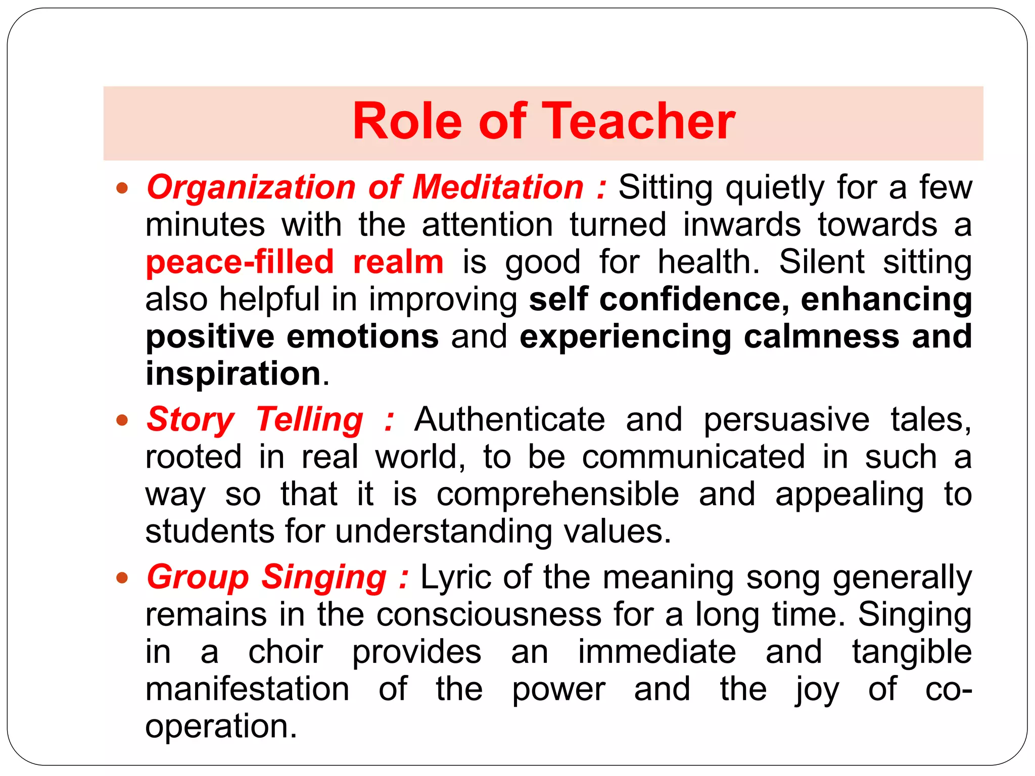 Value inculcation through teaching | PPTX