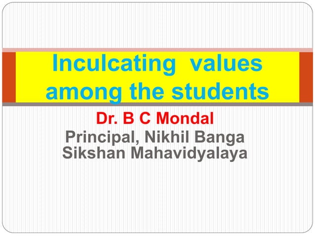 Value inculcation through teaching | PPTX | Education