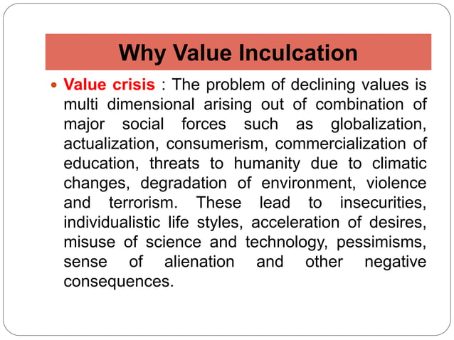 Value inculcation through teaching | PPTX | Education