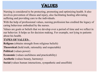 VALUE IN NURSING. Value classification. pptx | PPT