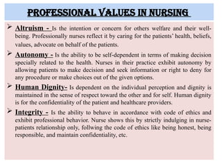 VALUE IN NURSING. Value classification. pptx | PPT